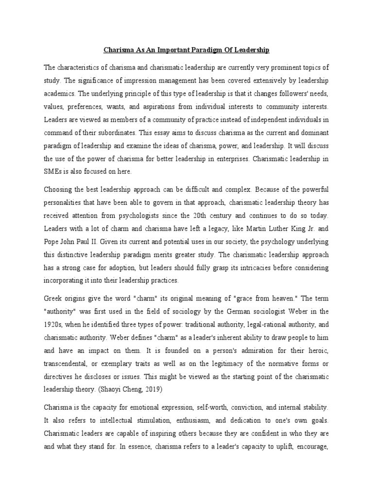 Leadership Development | PDF | Leadership | Charisma