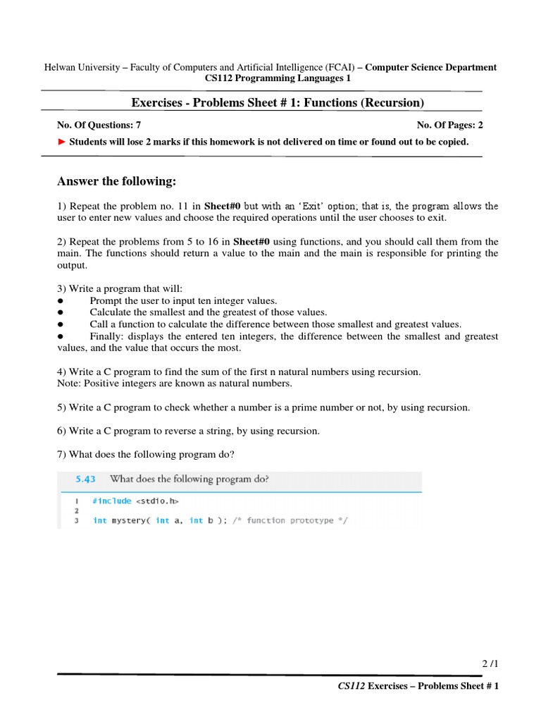 PL1 Sheet 1 | PDF