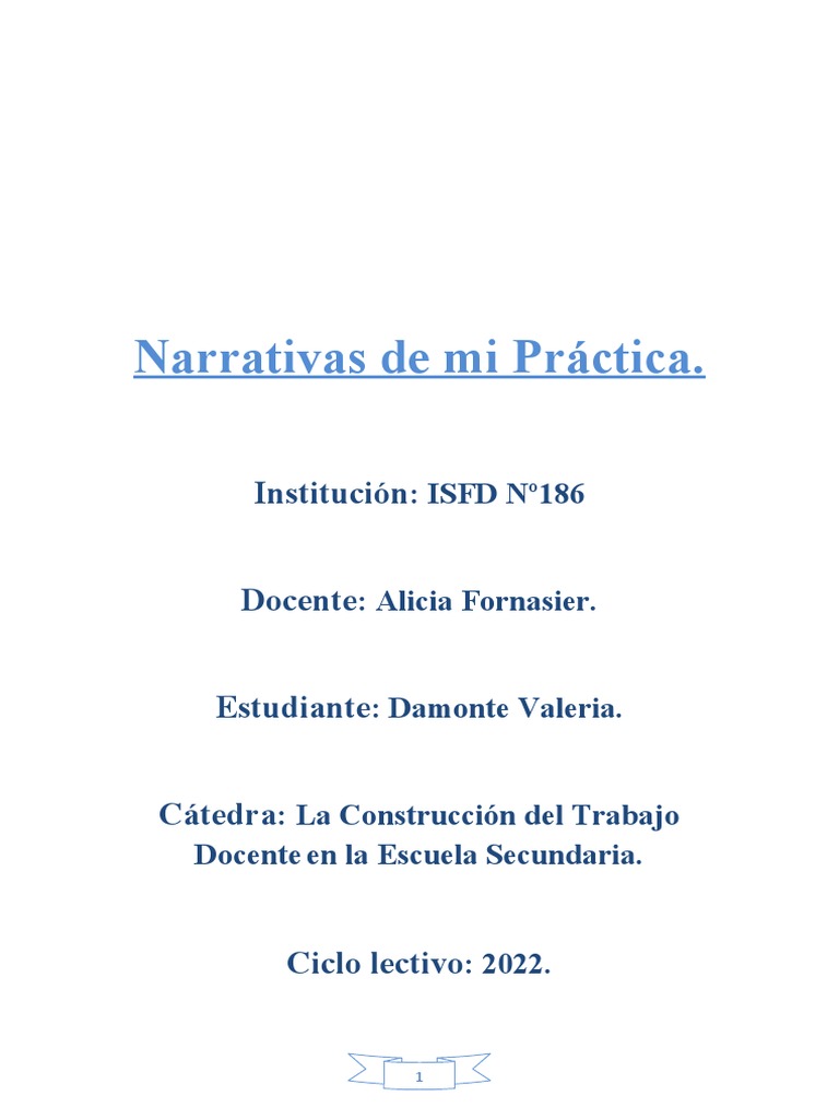 Narrativa de Mi Practica Docente | PDF
