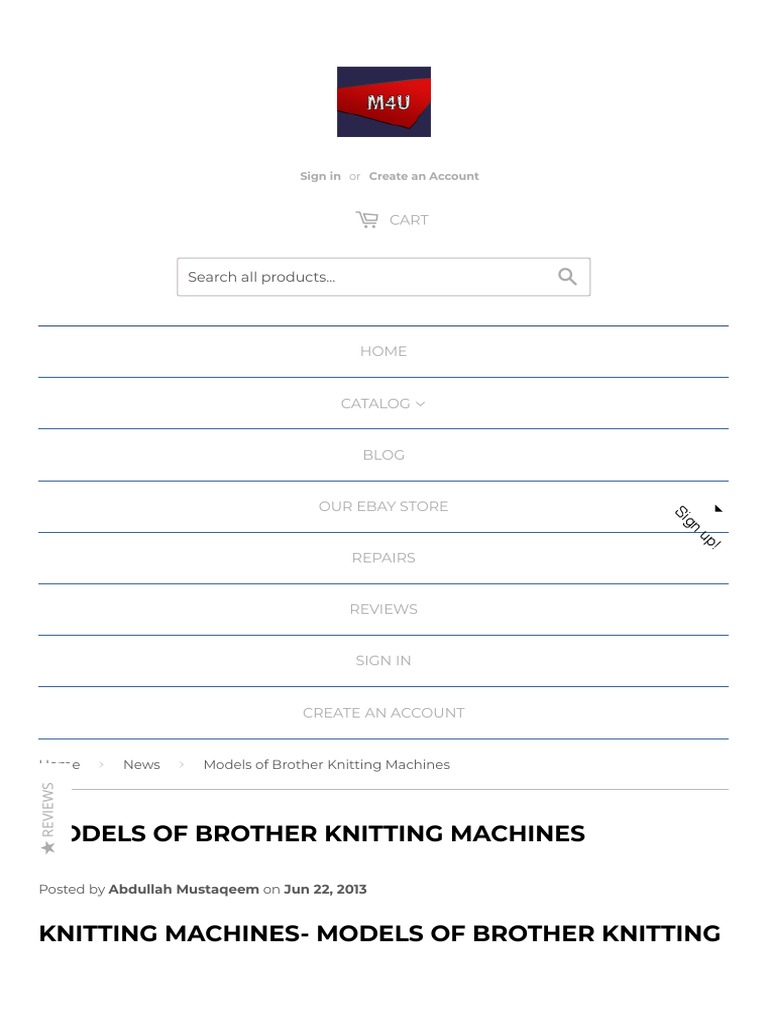 Models of Brother Knitting Machines | PDF | Gauge (Knitting) | Knitting