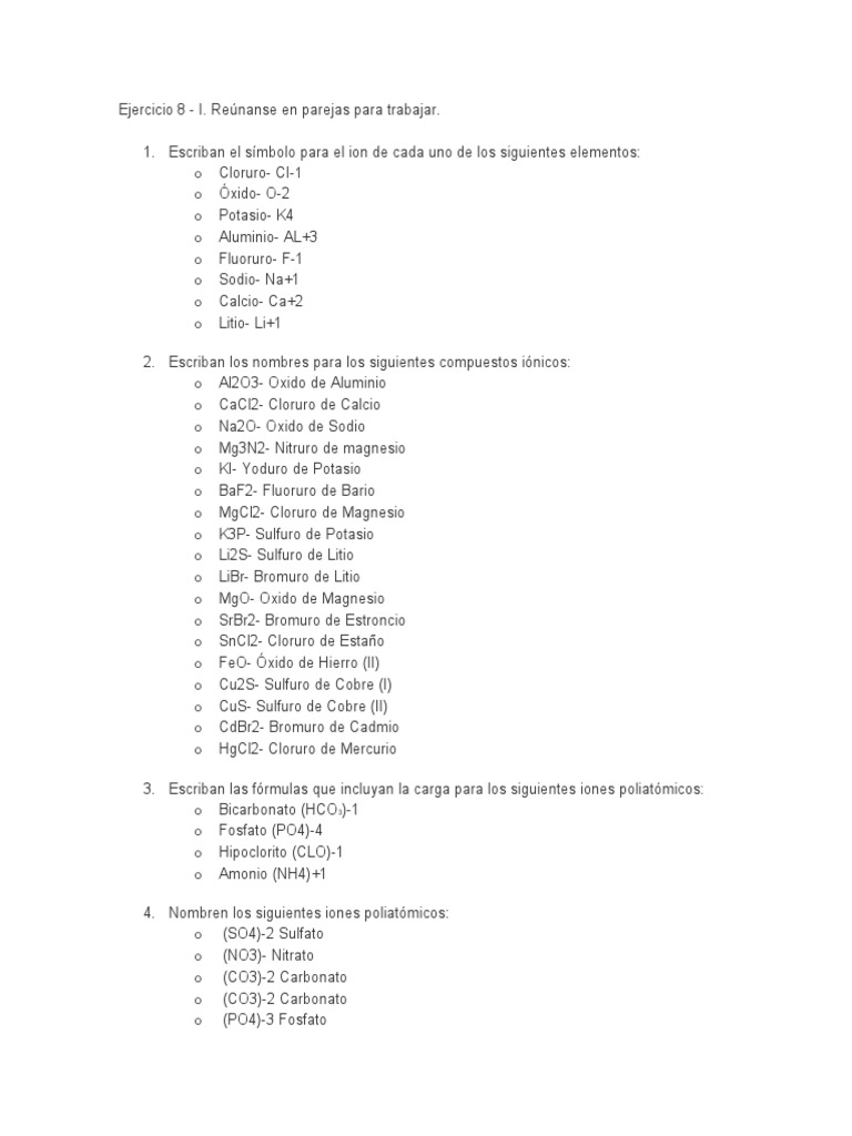 Ejercicio 8 y 9 | PDF | Enlace covalente | Polaridad química