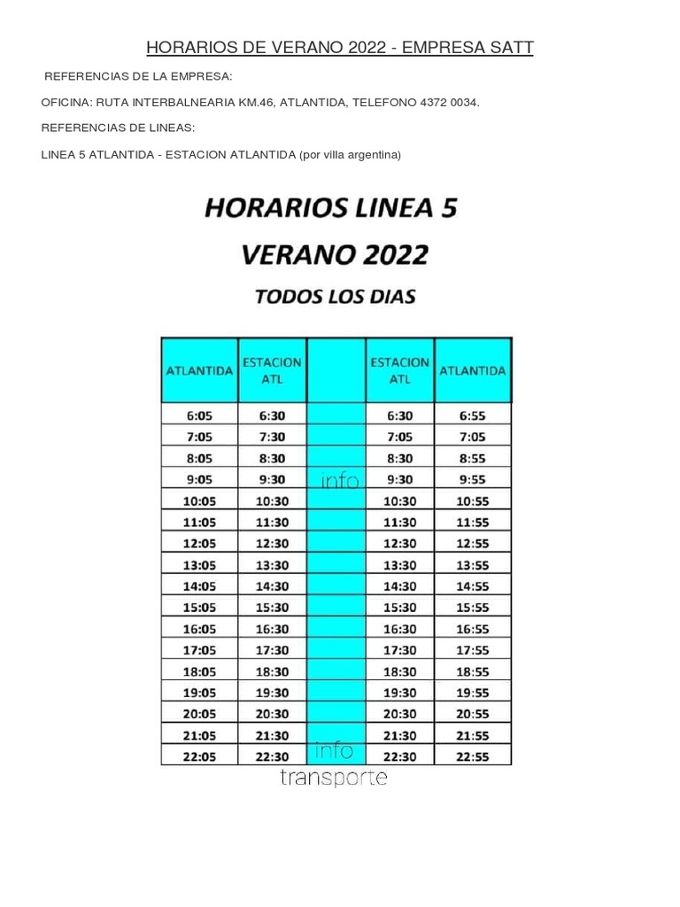 Horarios Satt | PDF