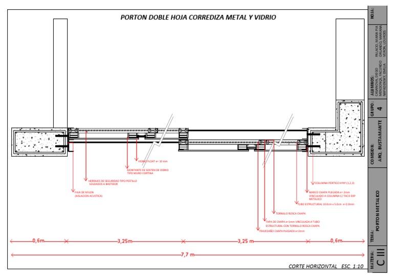 Portón Doble Hoja Corredizo Metal-vidrio | PDF