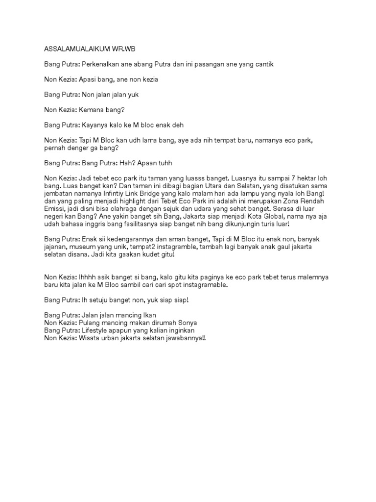 01-02 - Abang Putra Dan None Kezia - Script Public Speaking | PDF