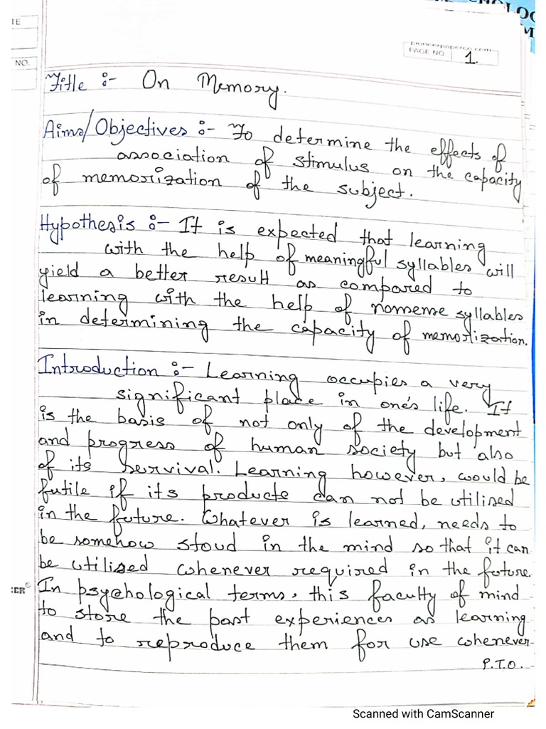 Memory Practical PDF | PDF