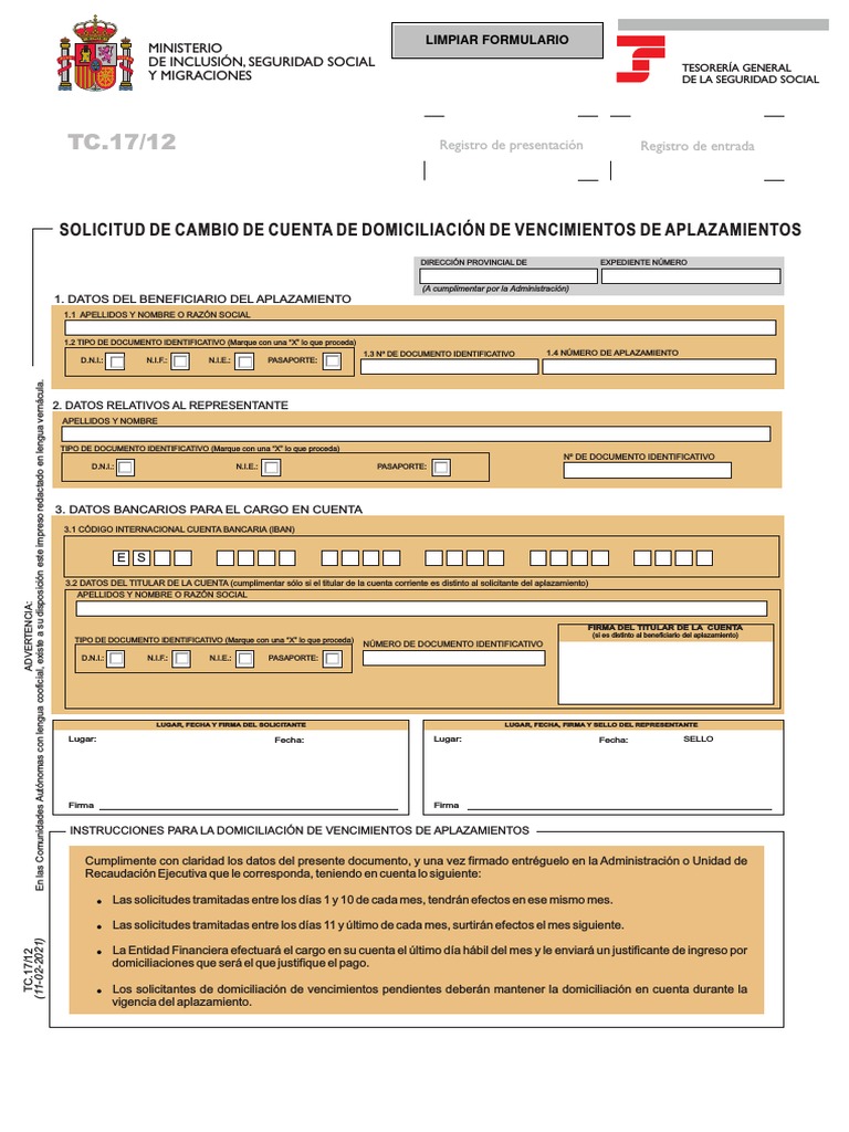 TC 17-12 12-02-2021 (Editable) | Descargar gratis PDF | Pagos | Gobierno