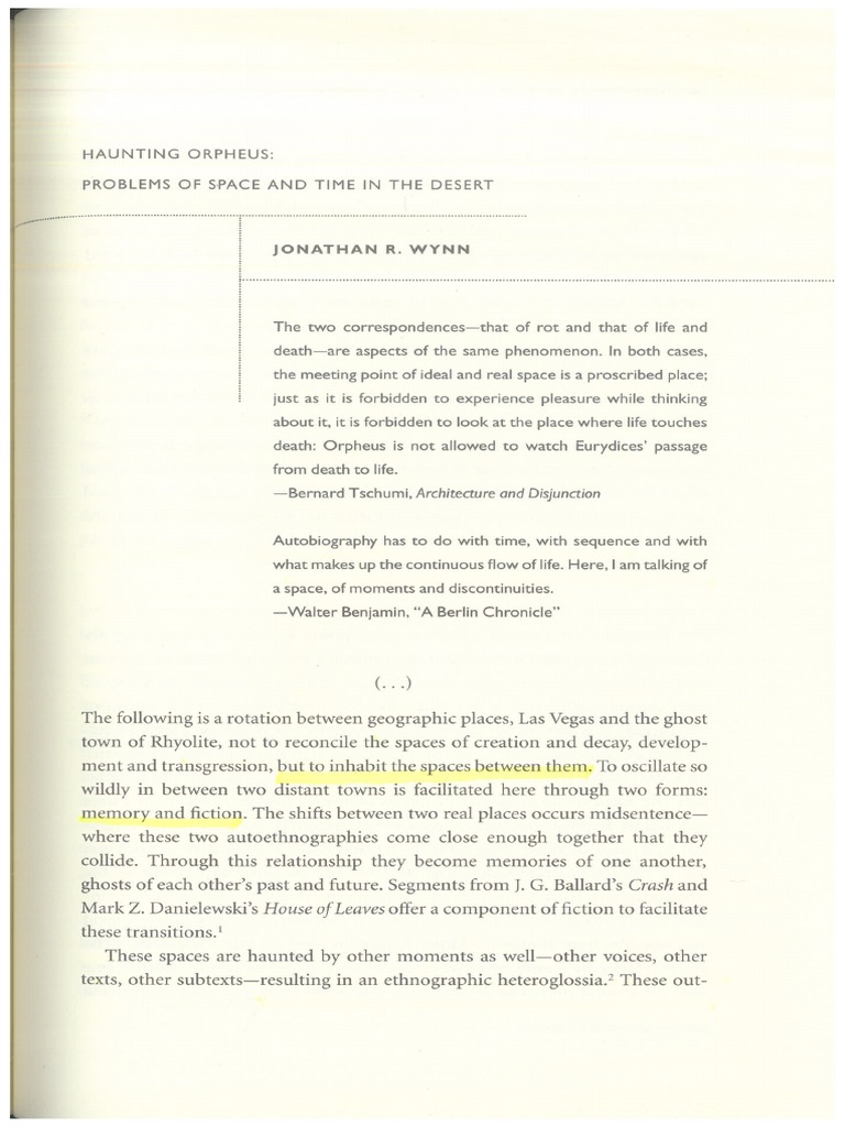 Wynn Haunting Oprheus | PDF