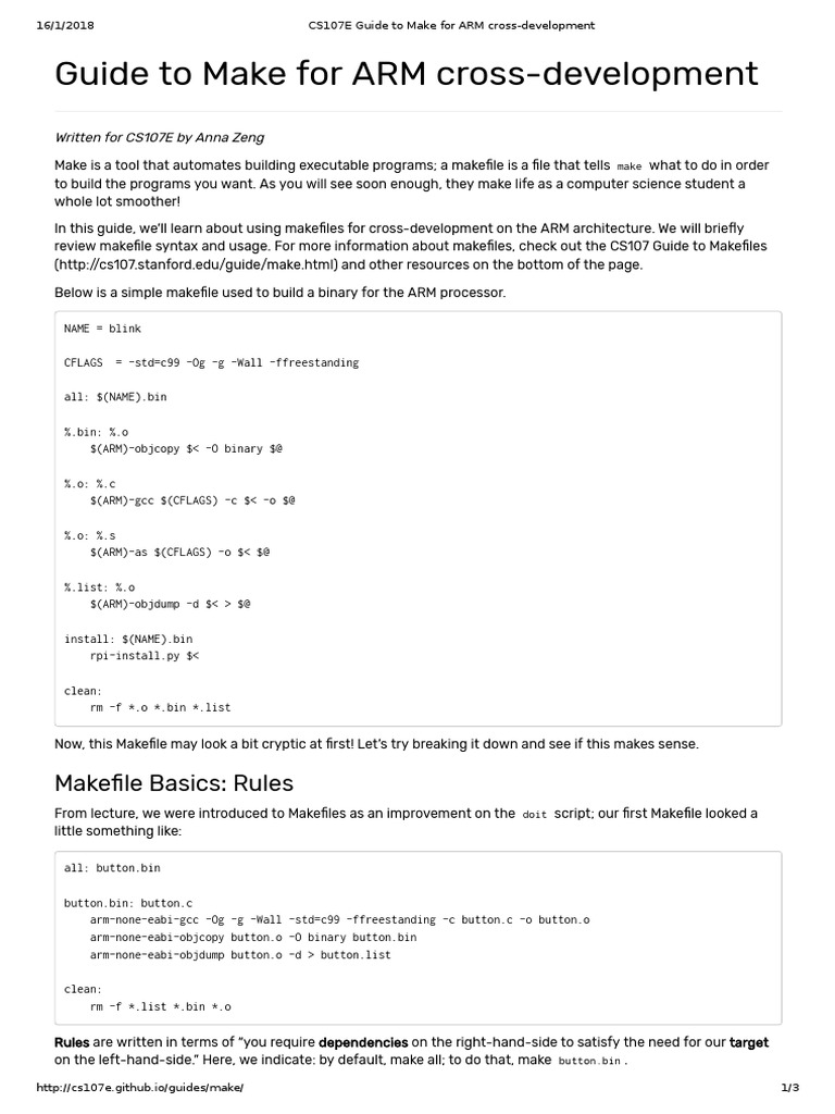 Guide To Make For ARM Cross-Development | PDF | Macro (Computer Science) | Assembly Language