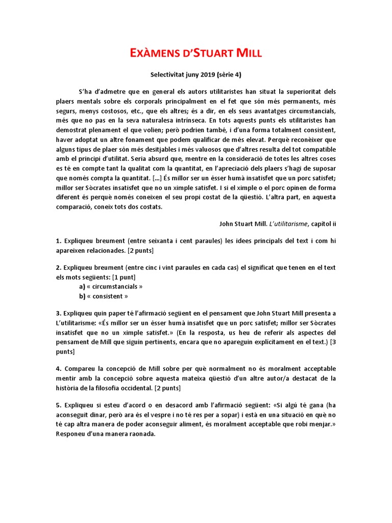 Exàmens de Mill | PDF