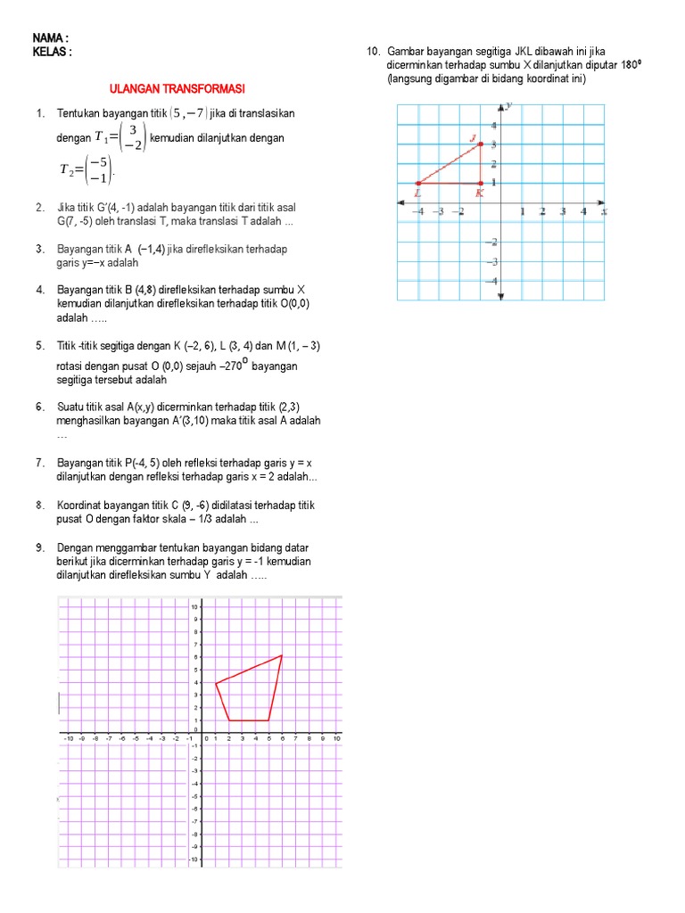 Soal Transformasi Geometri Lengkap | PDF