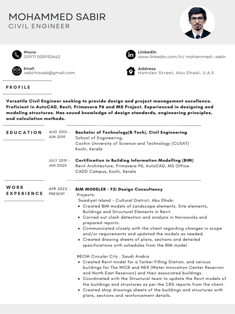 Professional Profile of a Versatile Civil Engineer with Expertise in ...