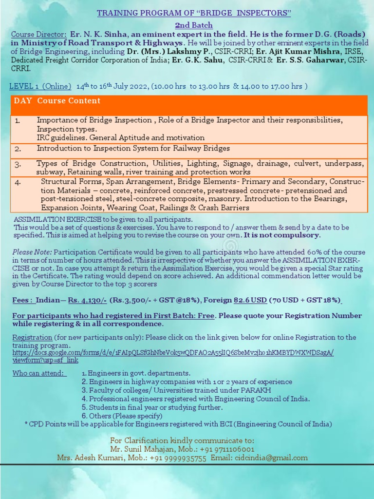 Bridge Inspectors Training Program 2022 | PDF | Bridge | Concrete