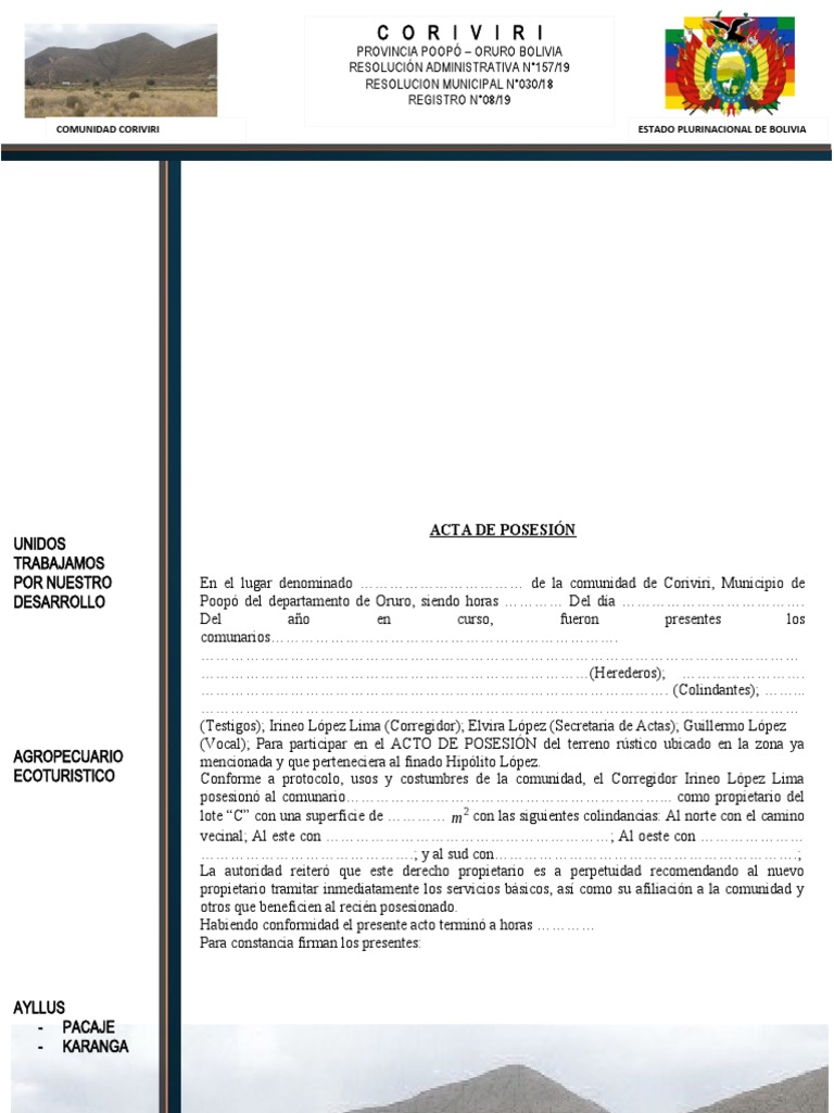 Acta de Posesion | PDF