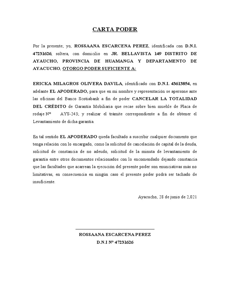 Carta Poder Emod Pdf