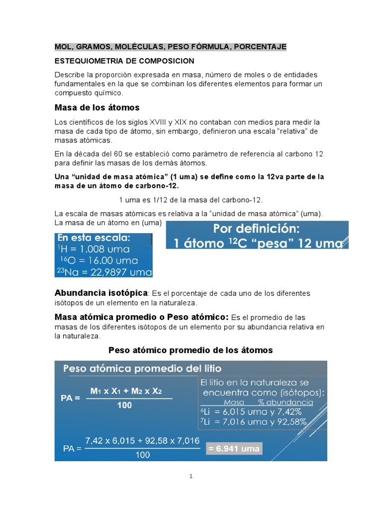 Conceptos Clave de Estequiometría | PDF | Mole (Unidad) | Compuestos químicos