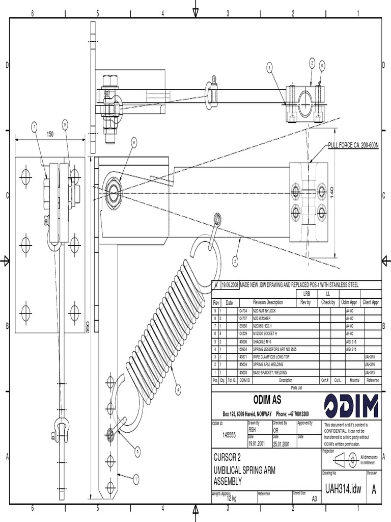 Umbilical Spring Arm Assembly Specs | PDF | Materials | Joining