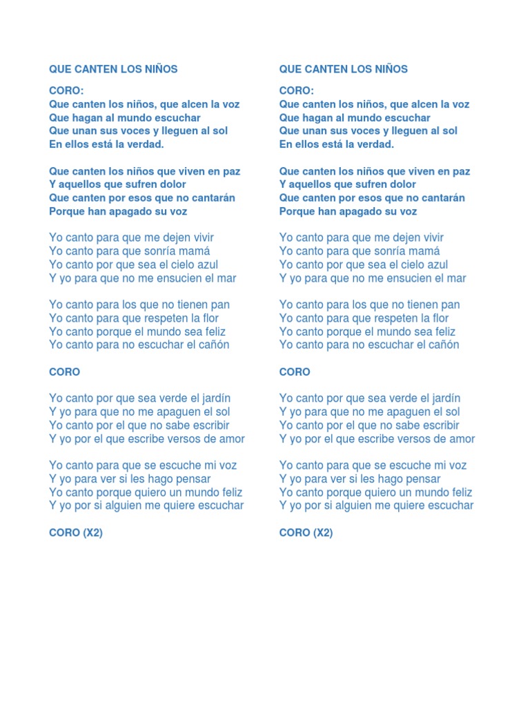 Que Canten Los Niños | PDF