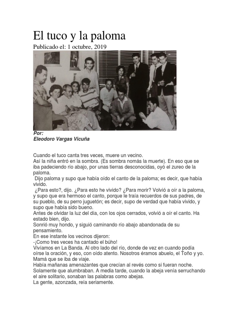 El Tuco y La Paloma - Eleodoro Vargas Vicuña | PDF