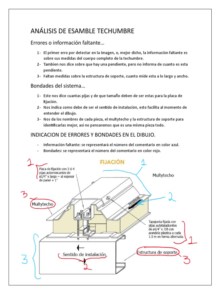 Análisis de Esamble Techumbre | PDF