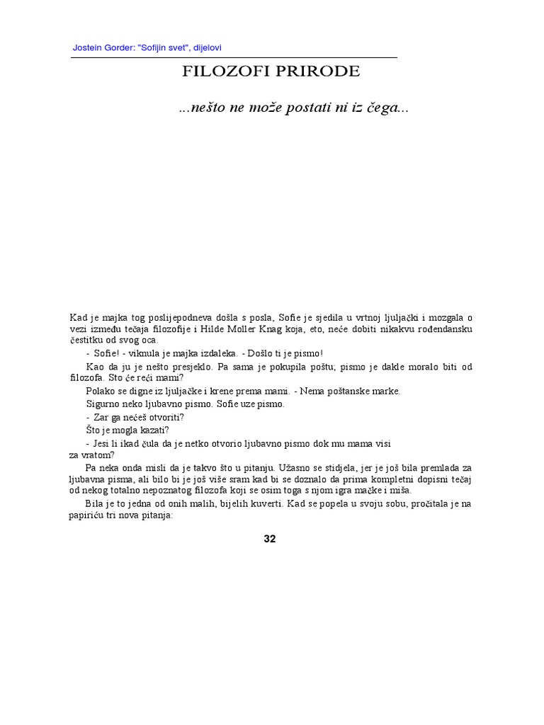 Filozofi Prirode 1 | PDF