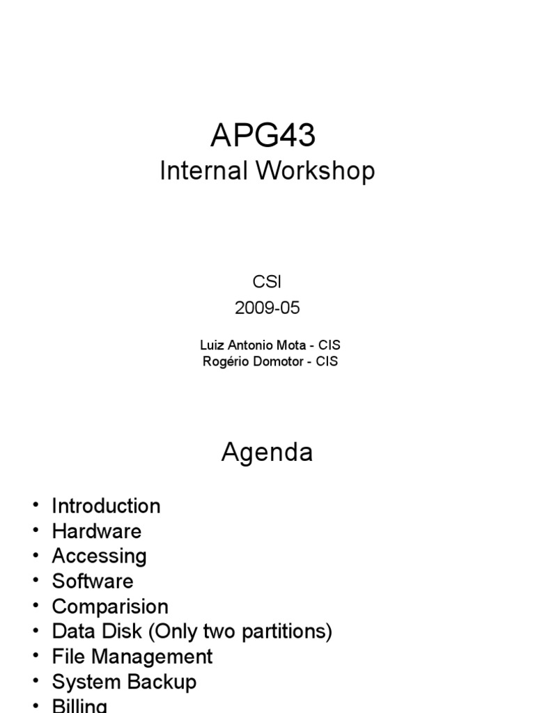 APG43_InternalWorkshop_CSI | PDF | Computer File | Usb