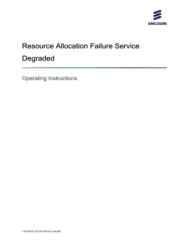 Resource Allocation Failure Service Degraded PDF | PDF | Service Industries | Information And ...