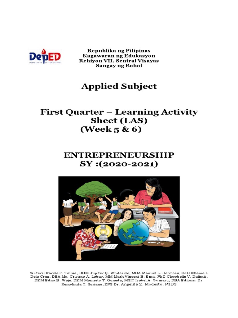 Activity Sheet Week 1 Entrepreneurship | PDF | Entrepreneurship | Economies