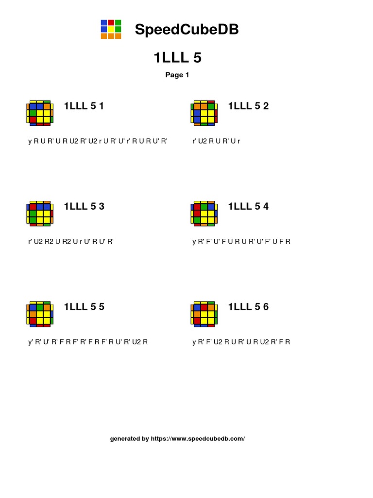 Speedcubedb 1Lll 5 | PDF