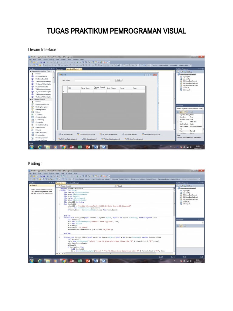 TUGAS PRAKTIKUM PEMROGRAMAN VISUAL | PDF