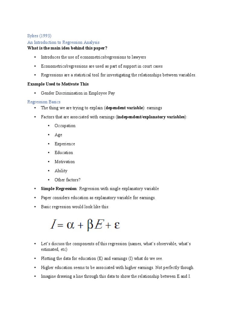 Sykes | PDF | Regression Analysis | Statistics