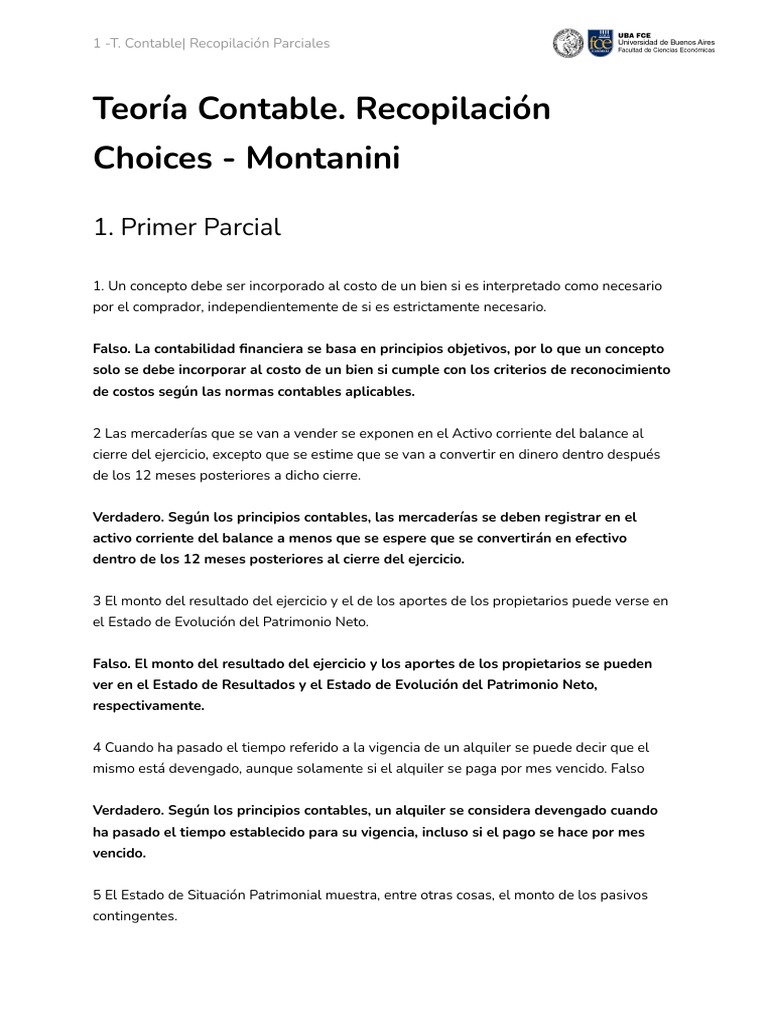 Teoría Contable - Montanini | PDF | Contabilidad | Estado de resultados