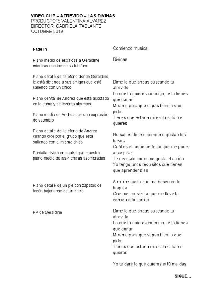 Ejemplo De V deo Clip Musical PDF
