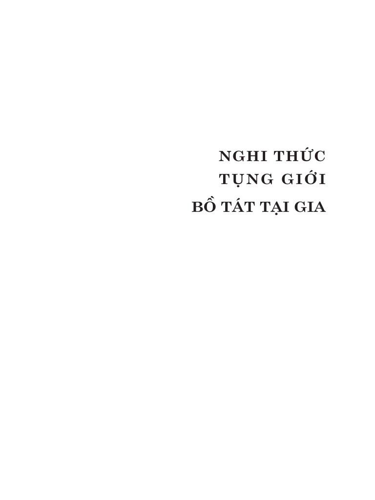 Nghi TH C T NG B Tát Gi I T I Gia | PDF
