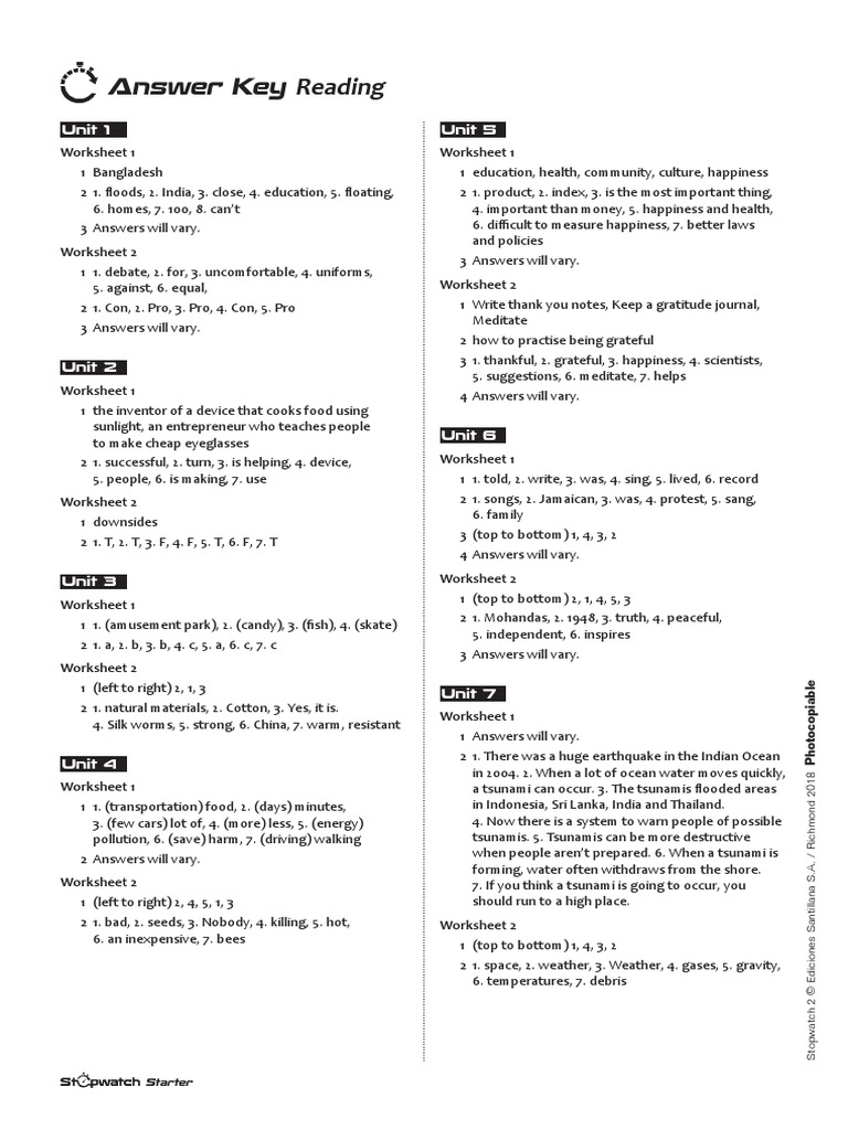 TRM SW2 Answer Key Reading | PDF | Tsunami | Earth Sciences