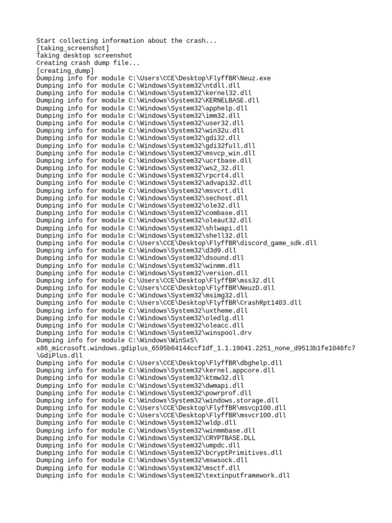 CrashRpt Log 20230122 220122 | PDF | Microsoft Windows | Computer Science