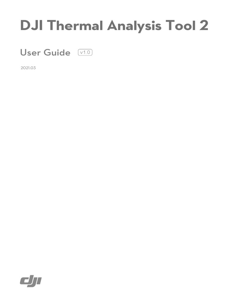 DJI Thermal Analysis Tool 2 User Guide PDF | PDF | Infrared | Radiation
