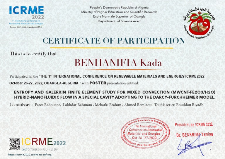 Attestation Poster ICRME22-36 PDF | PDF
