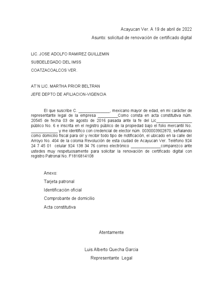 Escrito Libre IMSS | PDF Escrito Libre IMSS | PDF