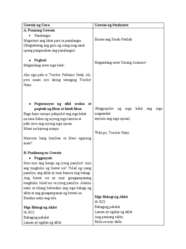 Gawain NG Guro SAMPLE | PDF