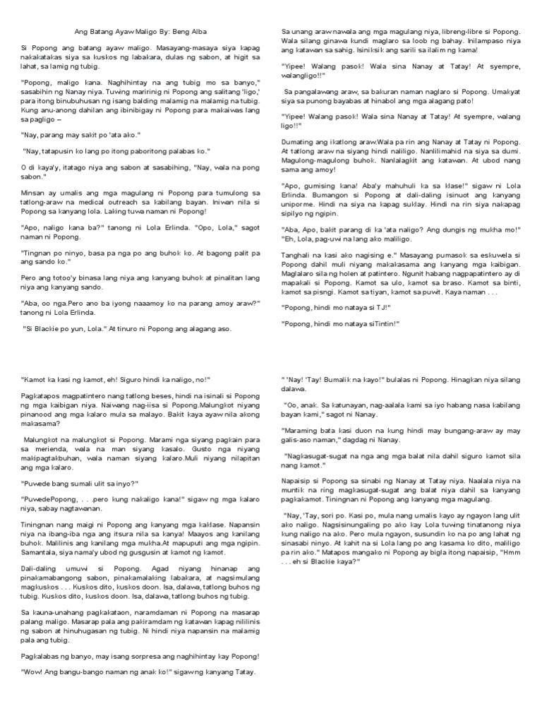 Ang Batang Ayaw Maligo by | PDF