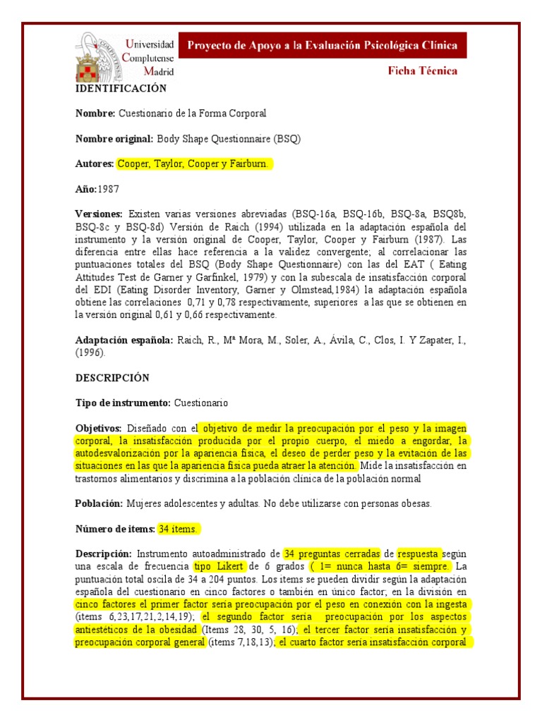 BSQ - Ficha TÉCNICA PDF | PDF