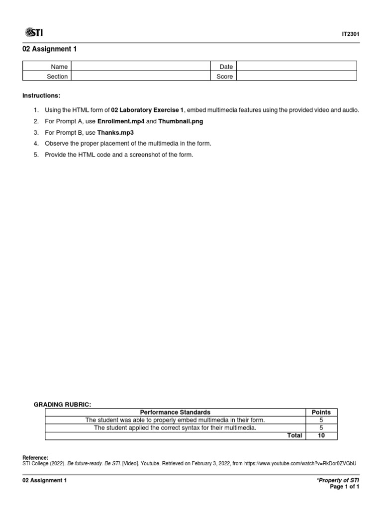 02 Assignment 1 | PDF