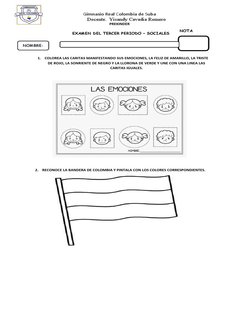 Examen de Ciencias Sociales Grado Kinder | PDF