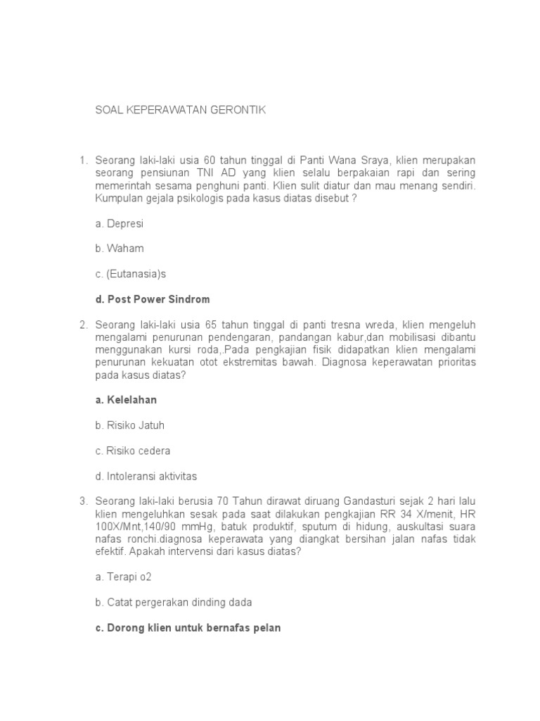 Soal Gerontik | PDF