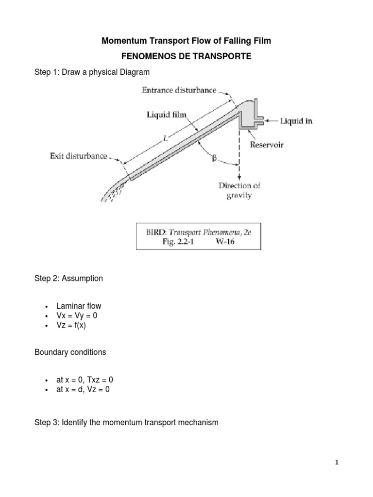 1 - Momentum Transport Flow of Falling Film - OK | PDF | Momentum ...
