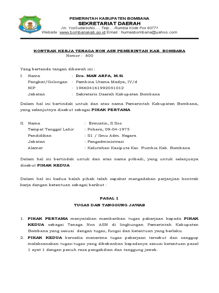 Kontrak PHTT 2023 | PDF