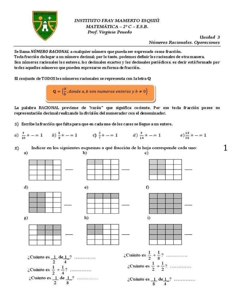 2c-Mat-Numeros Racionales PDF | PDF | Número racional | Raíz cuadrada