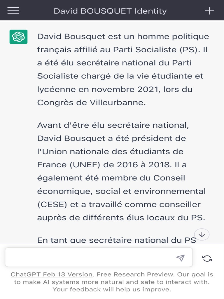 David Bousquet : Parcours Politique | PDF | Sciences sociales