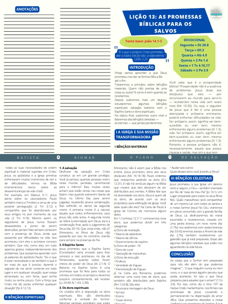 As Promessas Biblicas para Os Salvos | PDF | Presente espiritual | Jesus