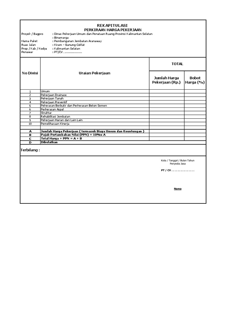 REV4hps Kosong JBT Aranaway | PDF